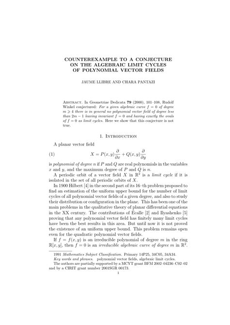 pdf counterexample to a conjecture on the algebraic limit cycles of polynomial vector fields