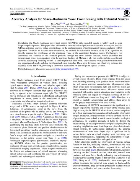 pdf accuracy analysis for shack hartmann wave front sensing with extended sources