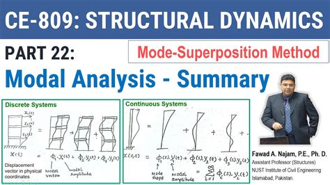 22 mode superposition method of dynamic analysis of structures [summary] youtube