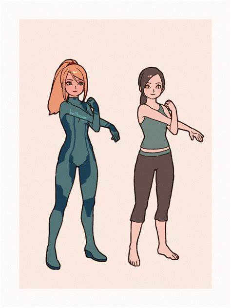 Samus Aran Wii Fit Trainer And Wii Fit Trainer Super Smash Bros And 2 More Drawn By