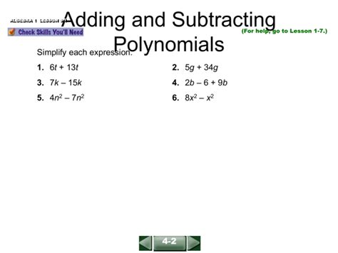 adding and subtracting polynomials