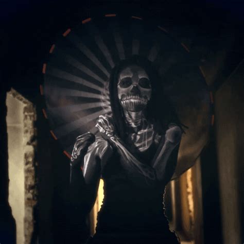 Umbrella Makeup Girl Skeleton   Animation Animated Pictures Funny
