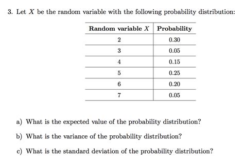 solved let x be the random variable with the following