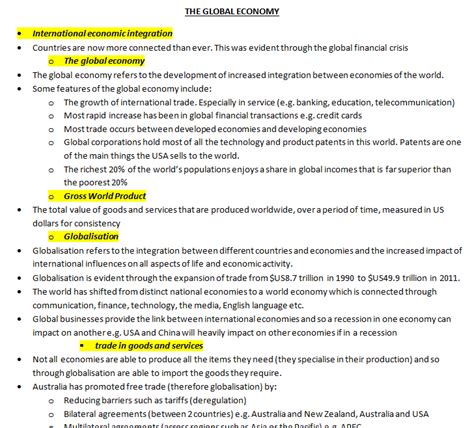 How To Write Effective HSC Economics Study Notes