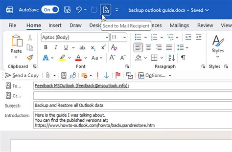 send mail using word