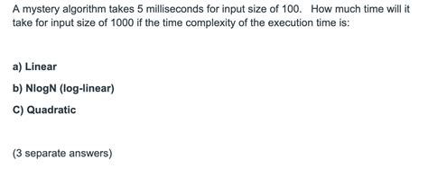 solved a mystery algorithm takes 5 milliseconds for input