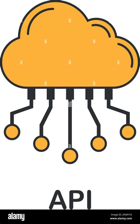 API Icon In Flat Style Software Integration Vector Illustration On