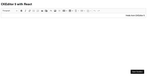 Ckeditor React Forked Codesandbox