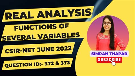 real analysis solution of functions of several variables csir net june 2022 csirnet gate