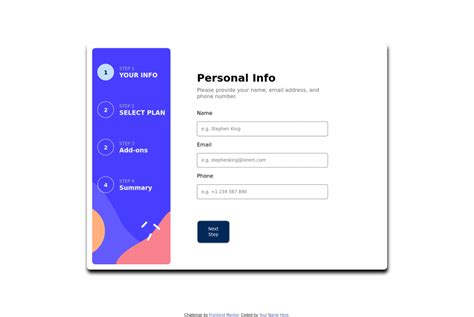Frontend Mentor Multi Step Challenge Coding Challenge Solution