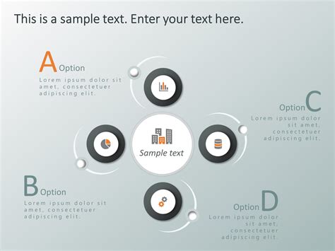 4 Steps Circular Strategic Initiatives PowerPoint Template