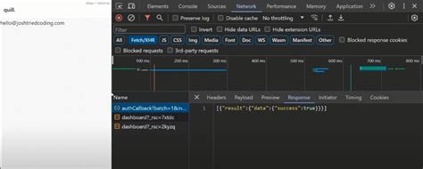 typescript how to get a successful auth equery