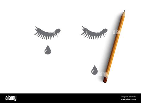 Closed Eye Crying Drawing