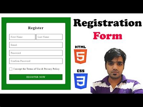 Create A Registration Form Using HTML CSS