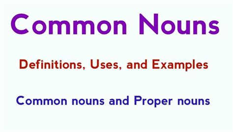 Common Noun Definition Examples And Uses