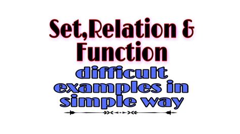 set relation function youtube
