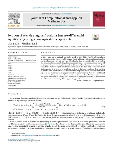 pdf solution of weakly singular fractional integro differential equations by using a new