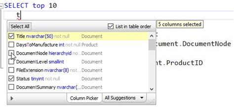 quick sql prompt tip picking the columns you need for speedy results redgate