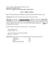 Lab 1 Buffer Overflow Pdf CSUS College Of Engineering And Computer
