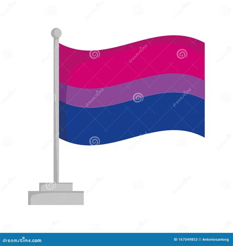 Bisexual Pride Flag Isolated On White Background Vector Illustration Stock Vector Illustration