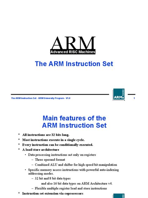 the arm instruction set pdf arm architecture central processing unit