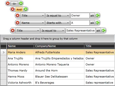 Silverlight Datafilter Getting Started Telerik Ui For Silverlight