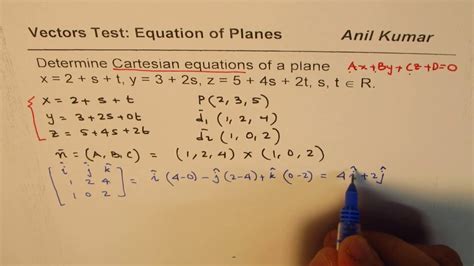 convert parametric equation to cartesian equation of plane youtube