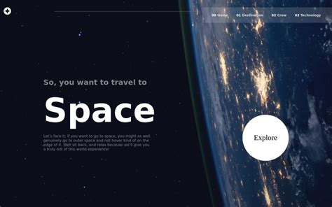 Frontend Mentor Space Tourism Multi Website Made With HTML CSS