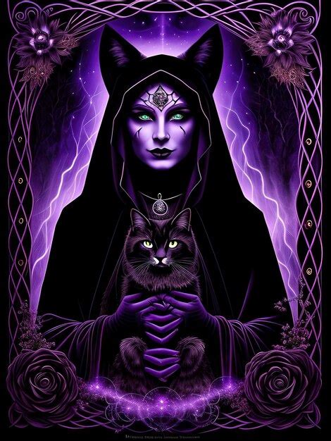 Premium AI Image Halloween Mystical Beautiful Woman Over Black