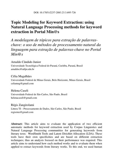 pdf topic modeling for keyword extraction using natural language processing methods for