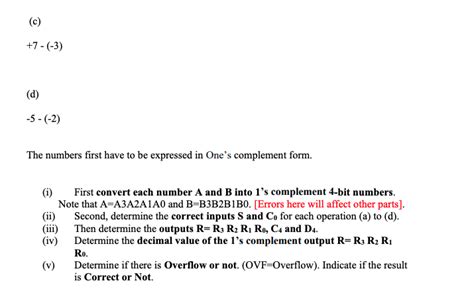 solved the design of a 4 bit one s complement binary