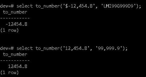 Redshift TO NUMBER Function And Different Arguments DWgeek