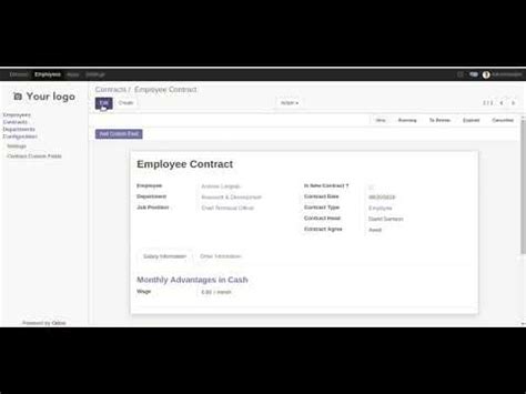 Contract Custom Fields Odoo Contract Dynamic Field Odoo YouTube