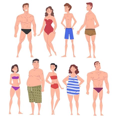 Premium Vector Male And Female Body Types Set People With Different