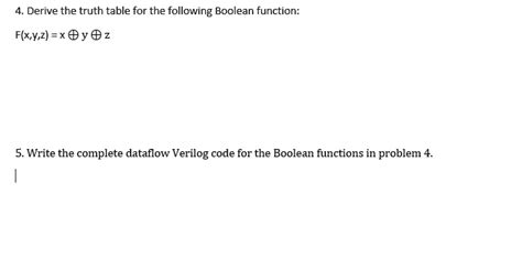 solved derive the truth table for the following boolean function f x y z xyz