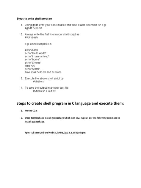 steps to write shell script pdf