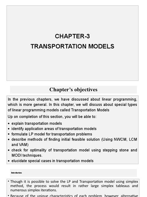 transportation models pdf linear programming mathematical optimization