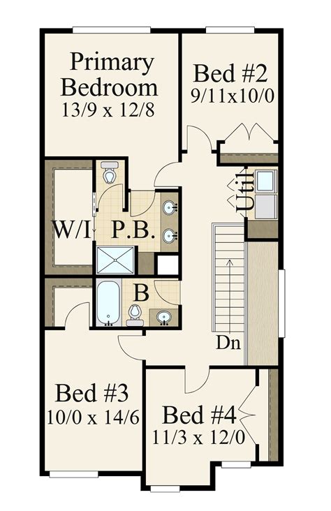 Effortless House Plan Two Story Modern Narrow Great Room Home Design
