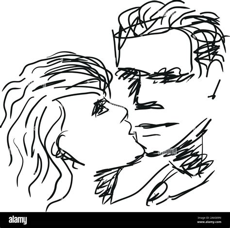 Drawing Of Two People Who Love Each Other Stock Vector Image And Art Alamy
