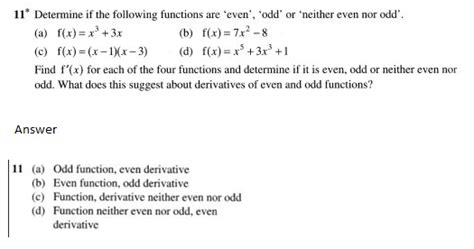 solved determine if the following functions are even