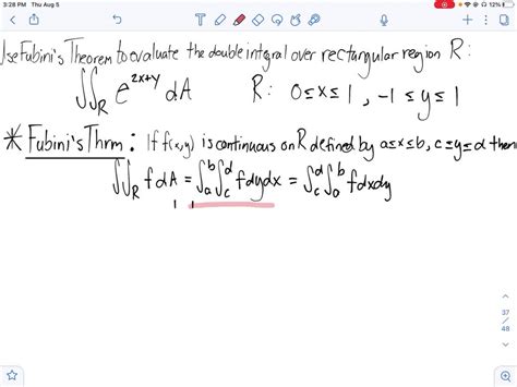 solved use fubini s theorem to find each double integral defined over the rectangular region r