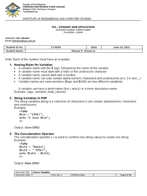 assignment no 3 pdf php variable computer science