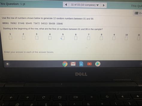 solved use the row of numbers shown below to generate 12