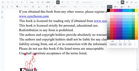 hand written signature in ej2 asp core pdf viewer syncfusion