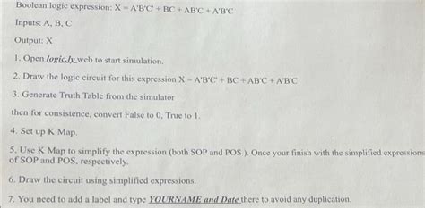 solved boolean logic expression x a′b′c′ bc ab′c a′b′c