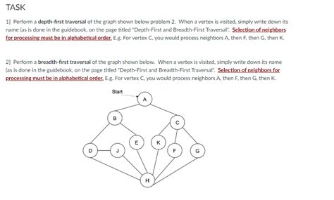 solved task 1] perform a depth first traversal of the graph