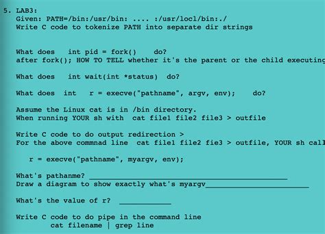 solved 5 lab3 given path bin usr bin usr locl bin write c code tokenize path separate dir