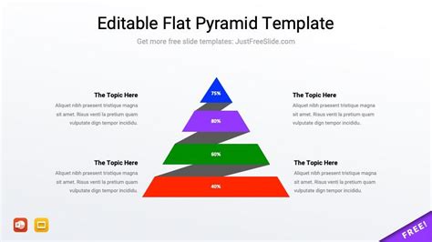 Free Editable Flat Pyramid Template For PowerPoint 4 Levels Just