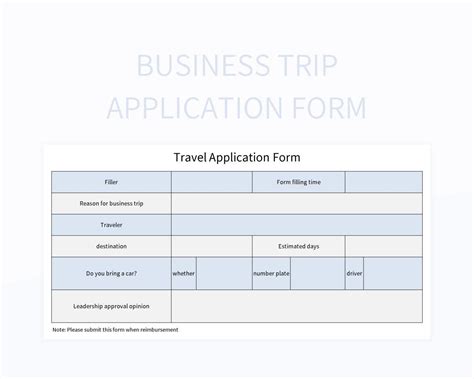 Business Trip Report Form Excel Template And Google Sheets File For