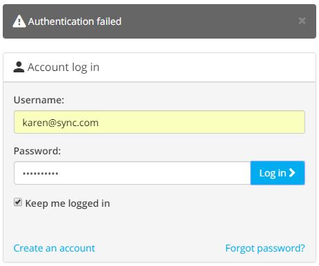 Authentication Failed